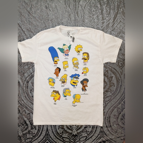 Simpsons | Tops | Nwt The Simpsons Tshirt White Wthe Characters On ...